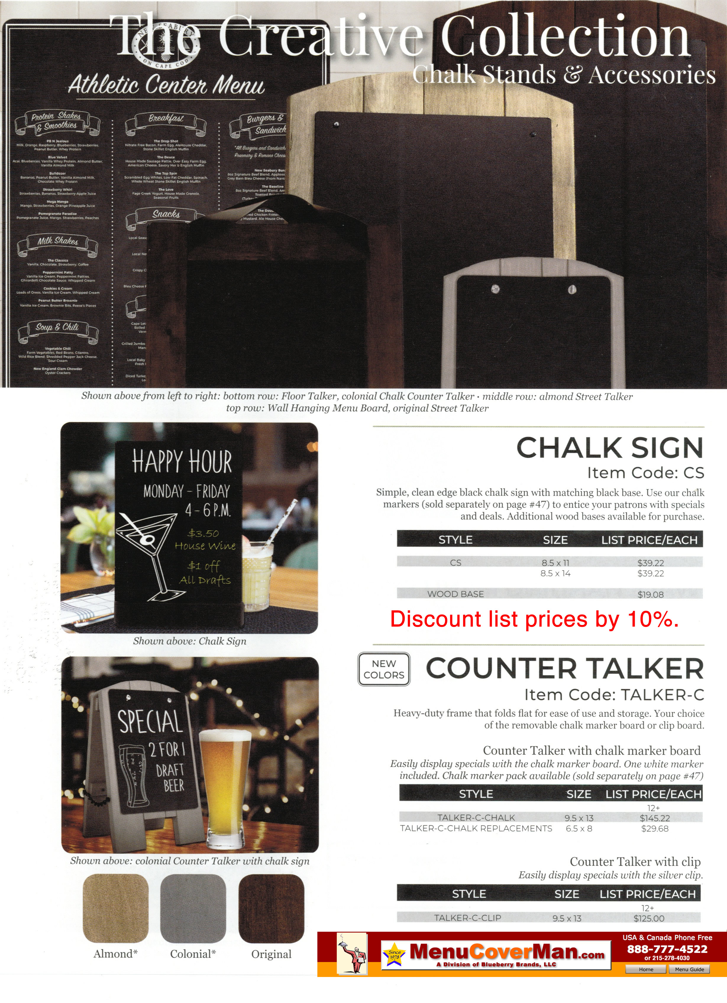 Chalk Signs and Counter Talker • Menucoverman.com